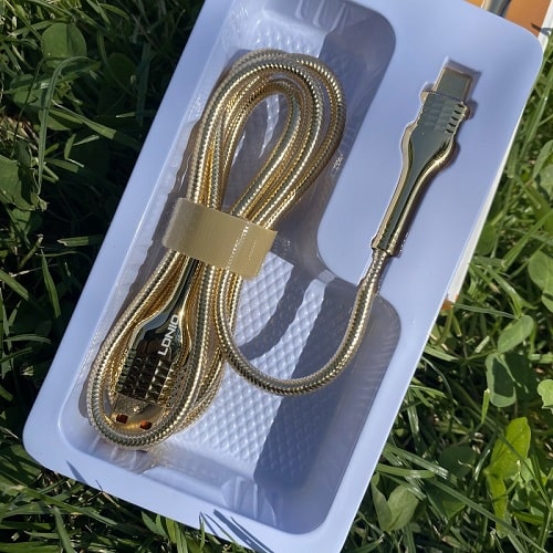 کابل فست شارژ طلایی30 وات LDNIO تایپ C فروشگاه شهر قطعات